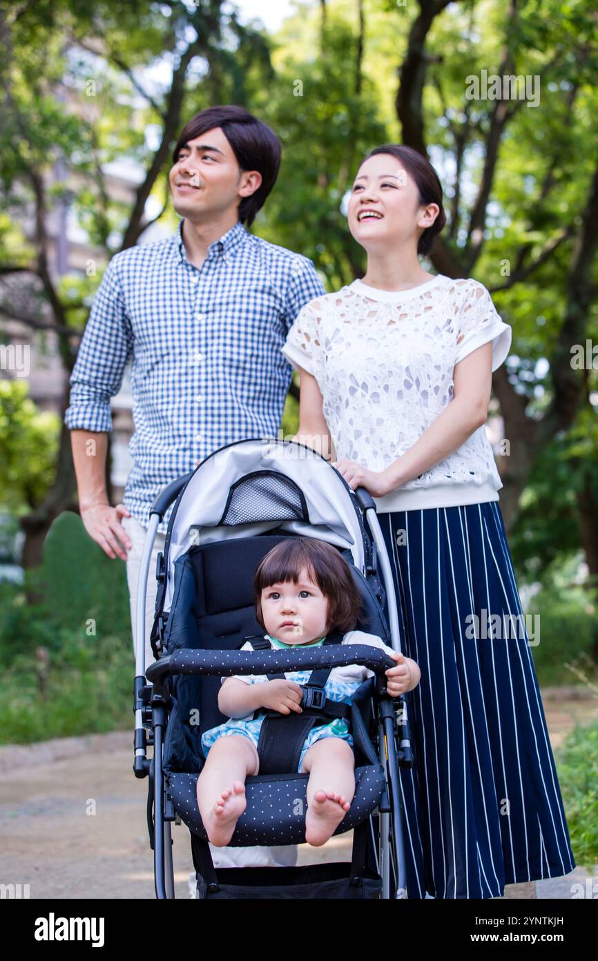 Family taking a nature walk Stock Photo - Alamy