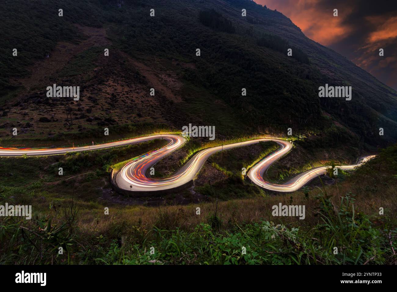 Tham Ma pass slope in Ha Giang provice, Vietnam Stock Photo - Alamy