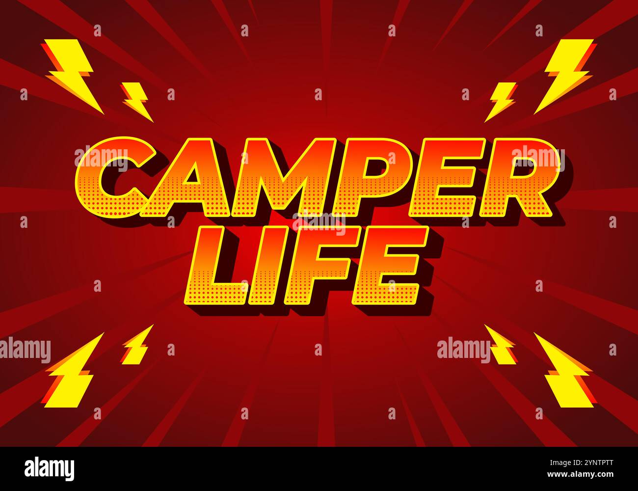Camper life. Text effect design for social media or digital ads in bold ...