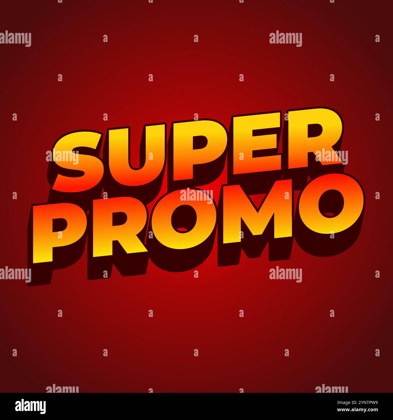 Super promo. Text effect design in square size with bold font and 3D ...