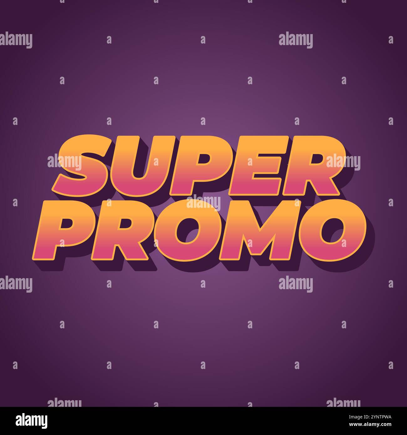 Super promo. Text effect design in square size with bold font and 3D ...