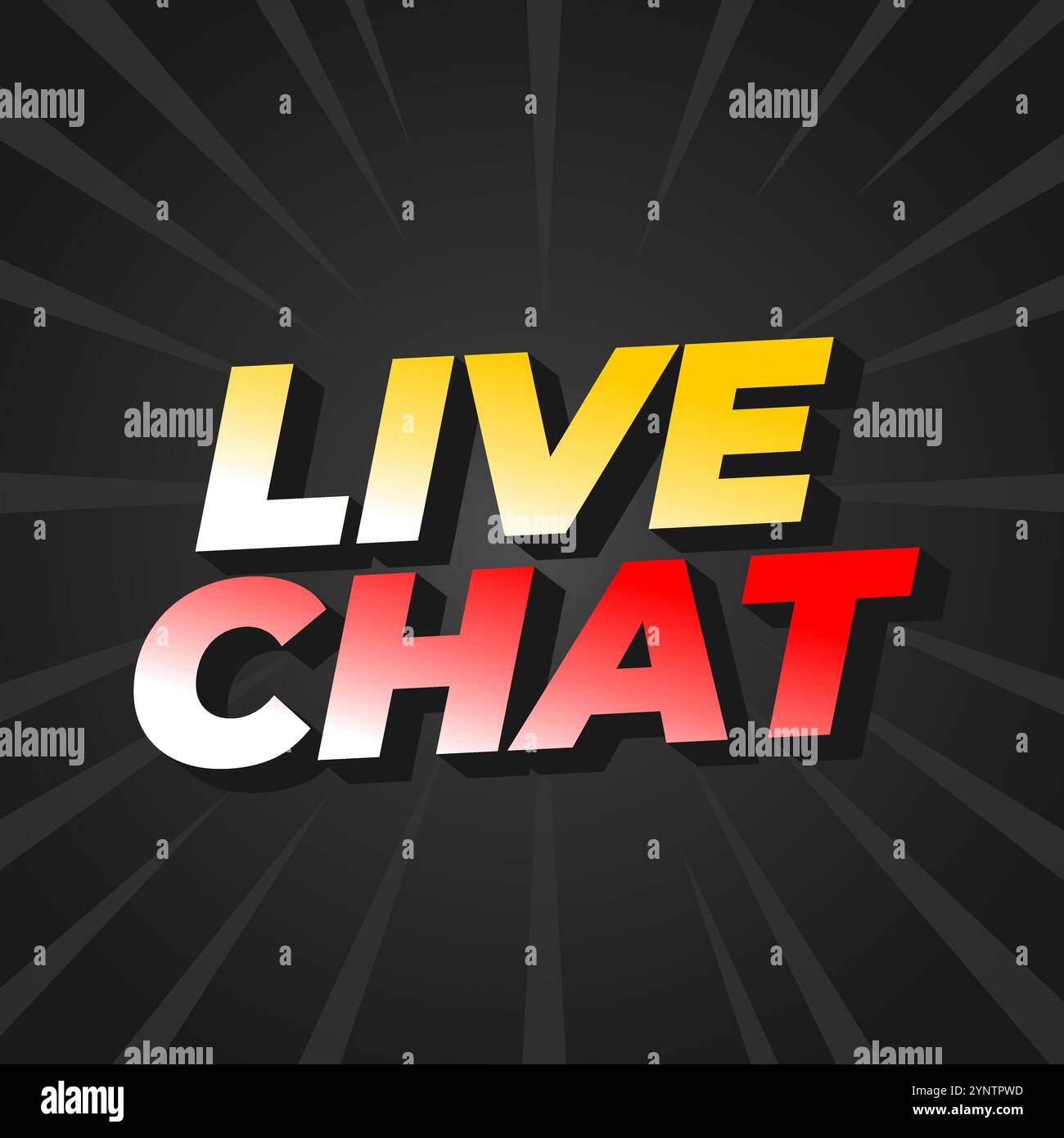 Live chat. Text effect design in bold font and 3D style, for social ...