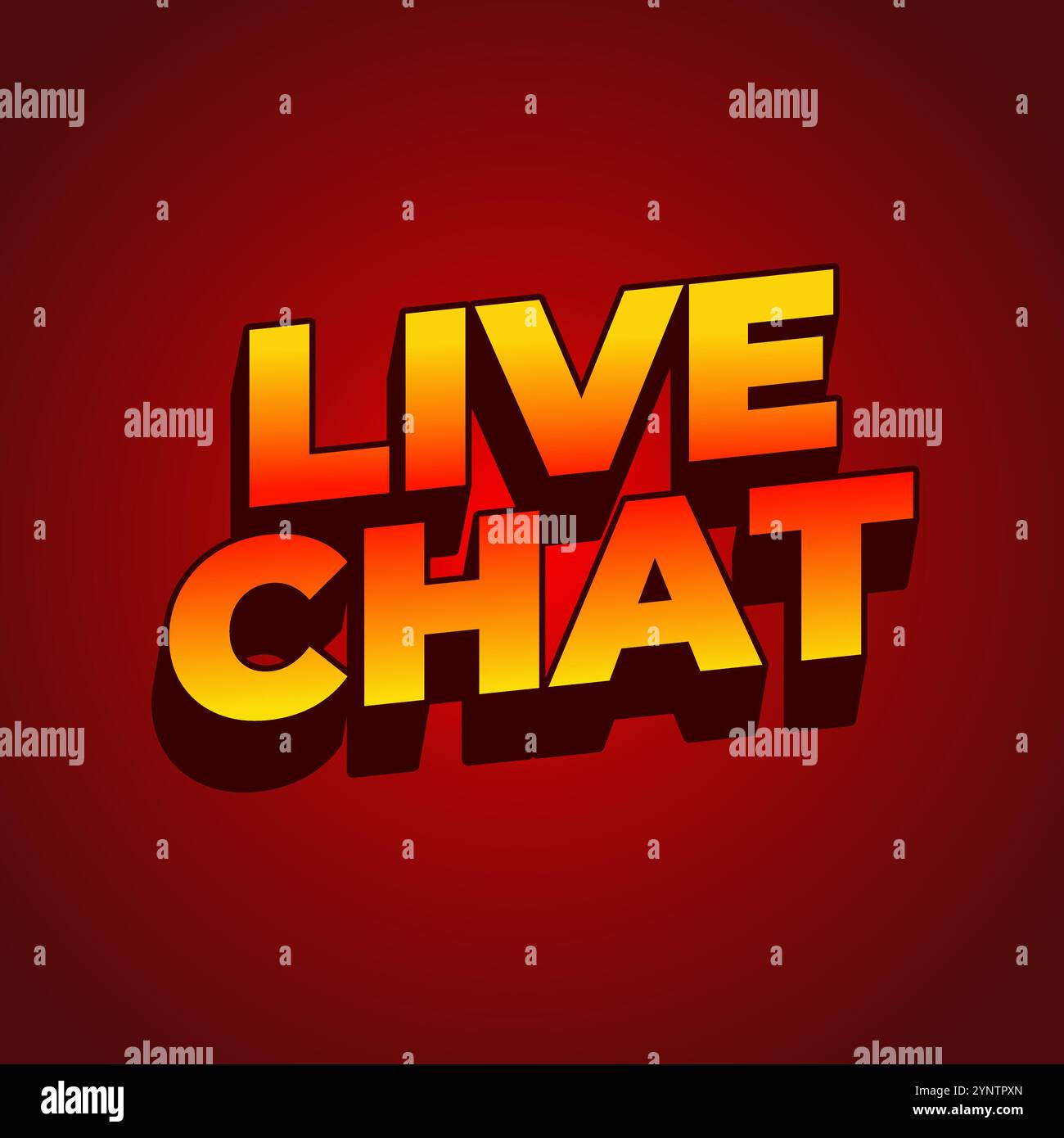 Live chat. Text effect design in bold font and 3D style, for social ...