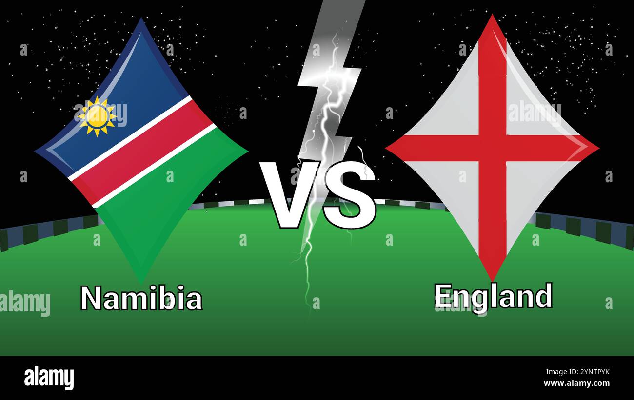 Match Stadium and Sky Stars Thunder Flash with Namibia Vs England Stock ...