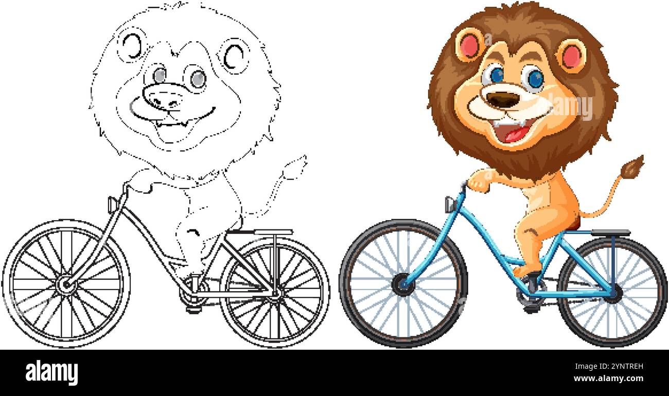 Riding lion drawing hi-res stock photography and images - Alamy
