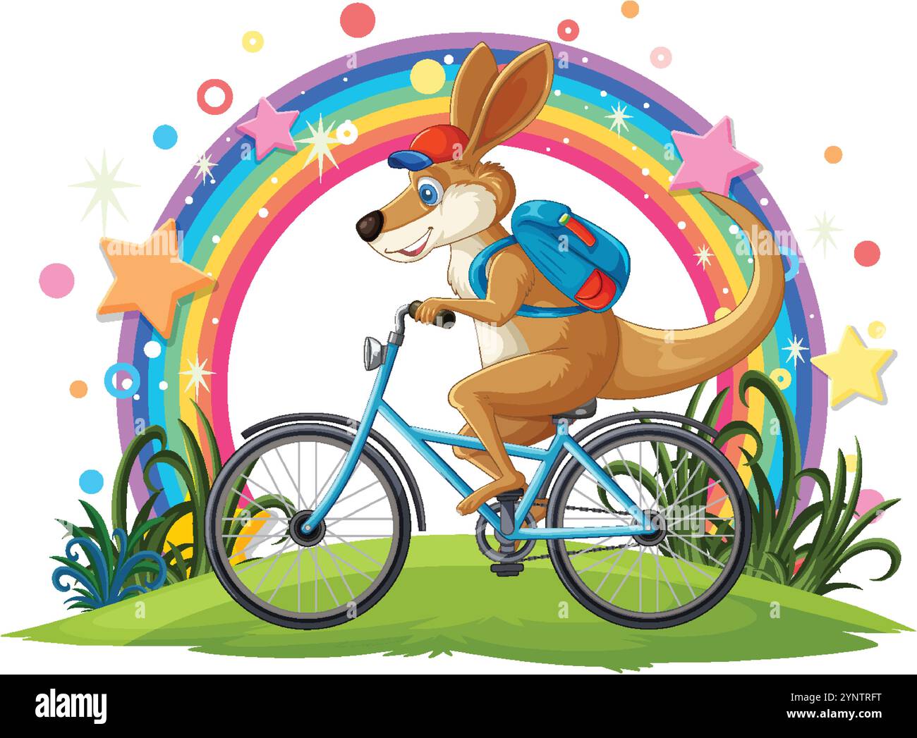 A cheerful kangaroo rides a bike happily Stock Vector Image & Art - Alamy