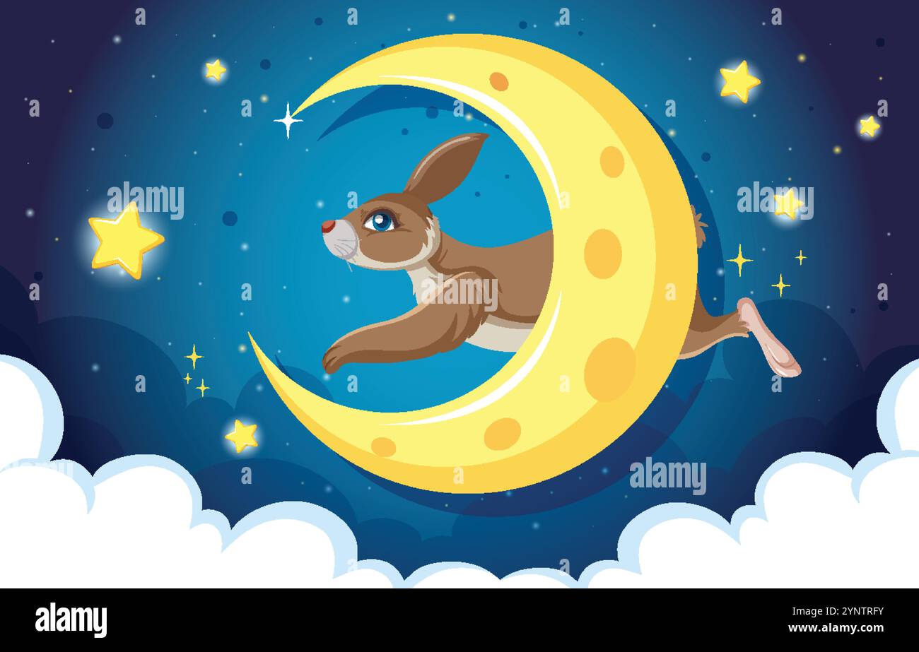 Crescent moon night over Stock Vector Images - Alamy