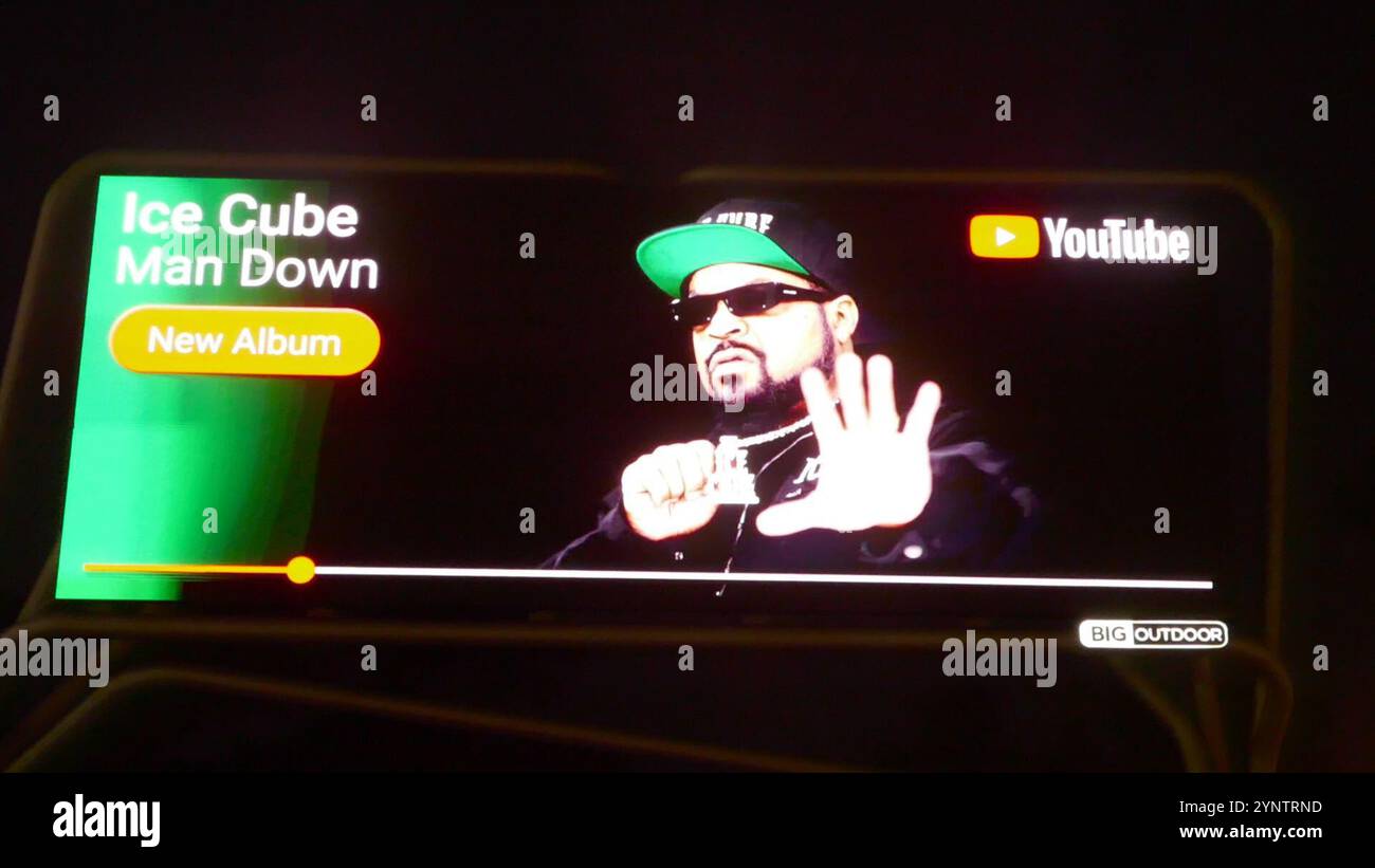 Los Angeles, California, USA 26th November 2024 Ice Cube Man Down New Album YouTube Billboard on ...