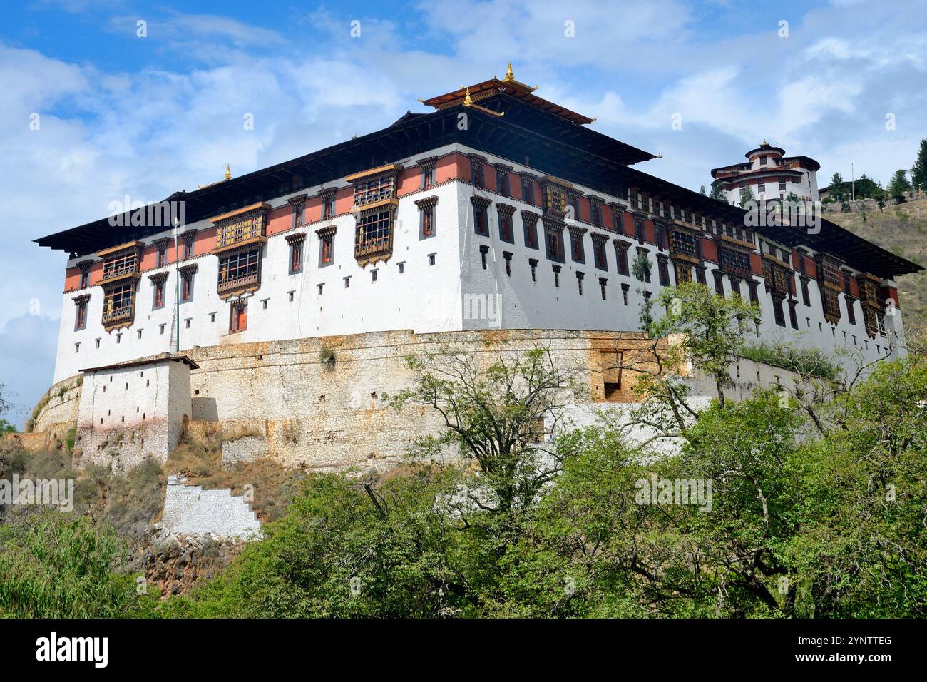 Partial view of the Rinpung Dzong, a large Drukpa Kagyu Buddhist ...