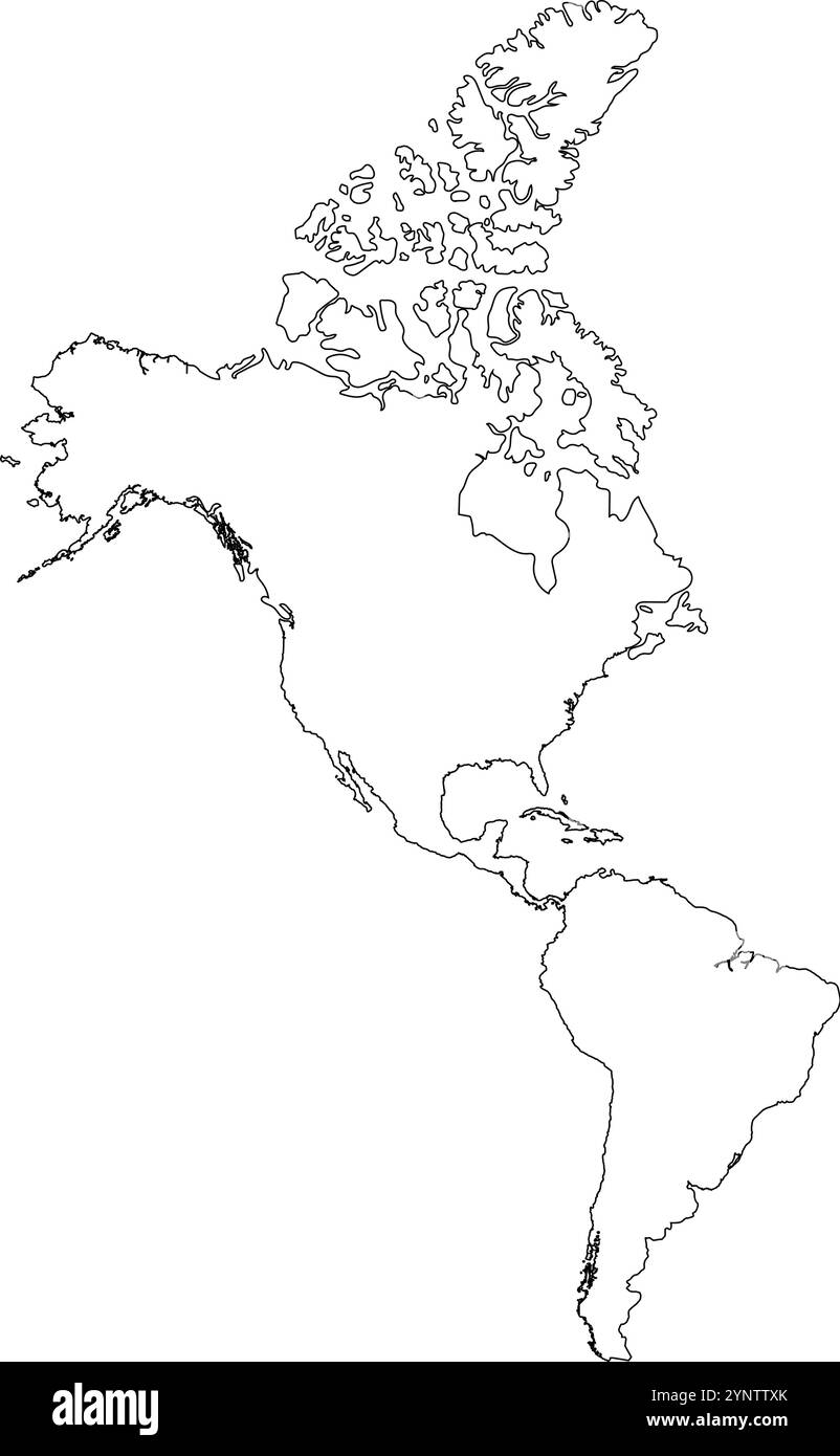 American continent map hi-res stock photography and images - Alamy