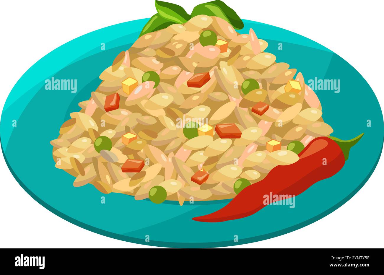 Indian rice dish. Asian biryani cartoon icon Stock Vector Image & Art ...