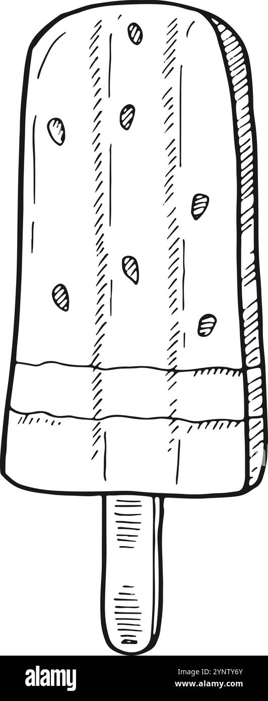 Popsicle drawing. Frozen fruit berry ice sweet Stock Vector Image & Art ...