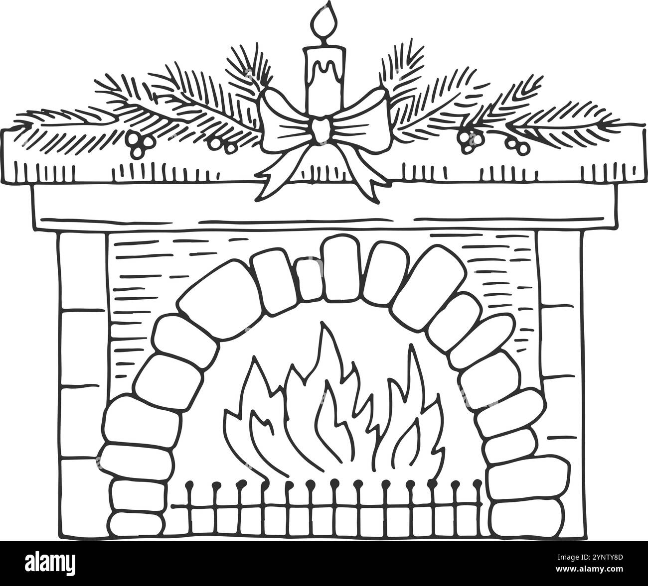 Scene drawing fireplace interior hi-res stock photography and images ...