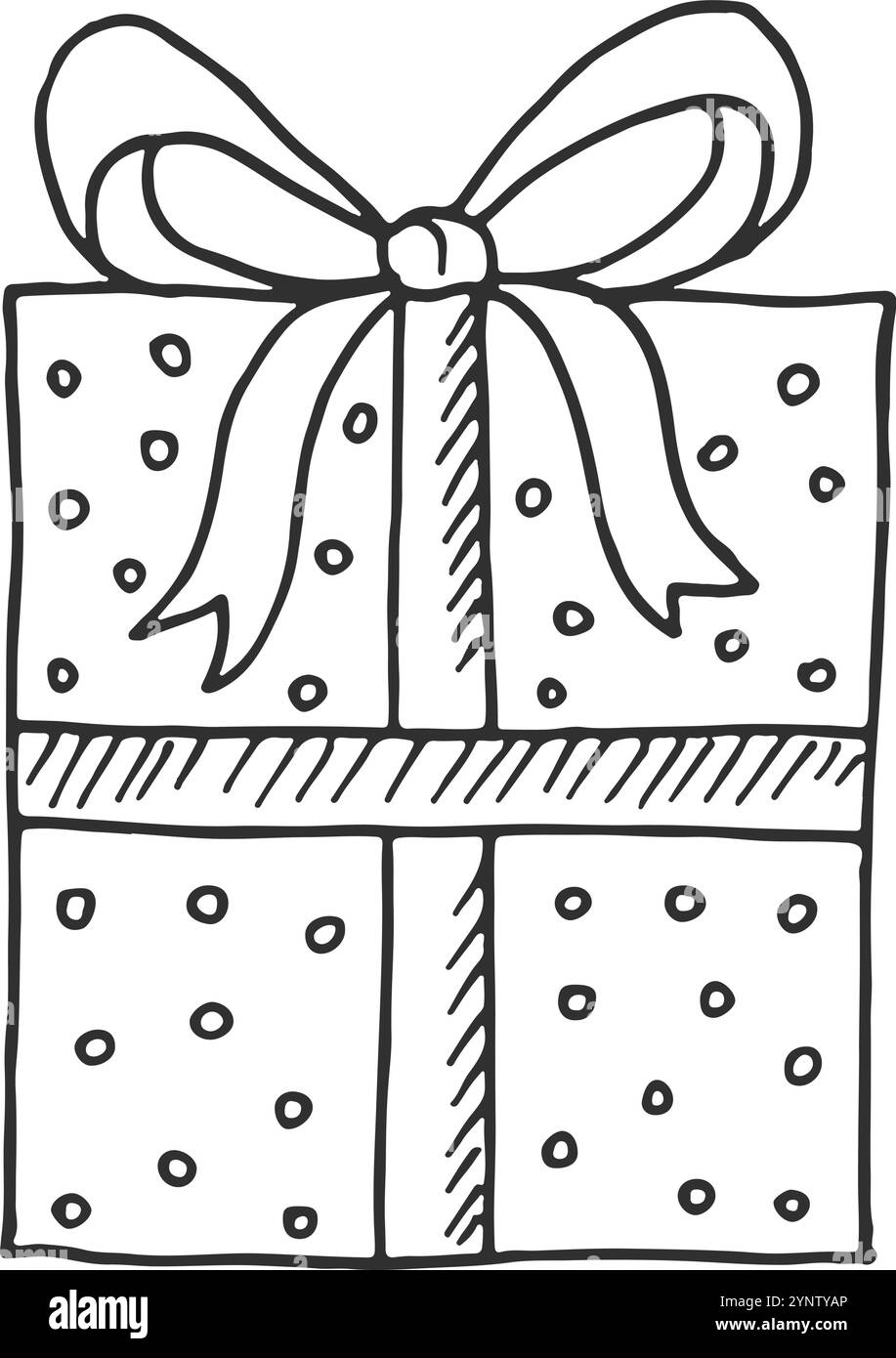 Gift box doodle. Hand drawn present package Stock Vector Image & Art ...