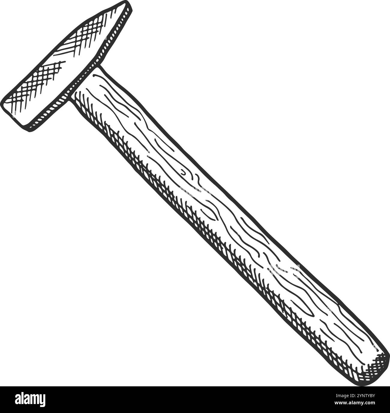 Hammer sketch. Construction tool. Hand repair equipment isolated on ...