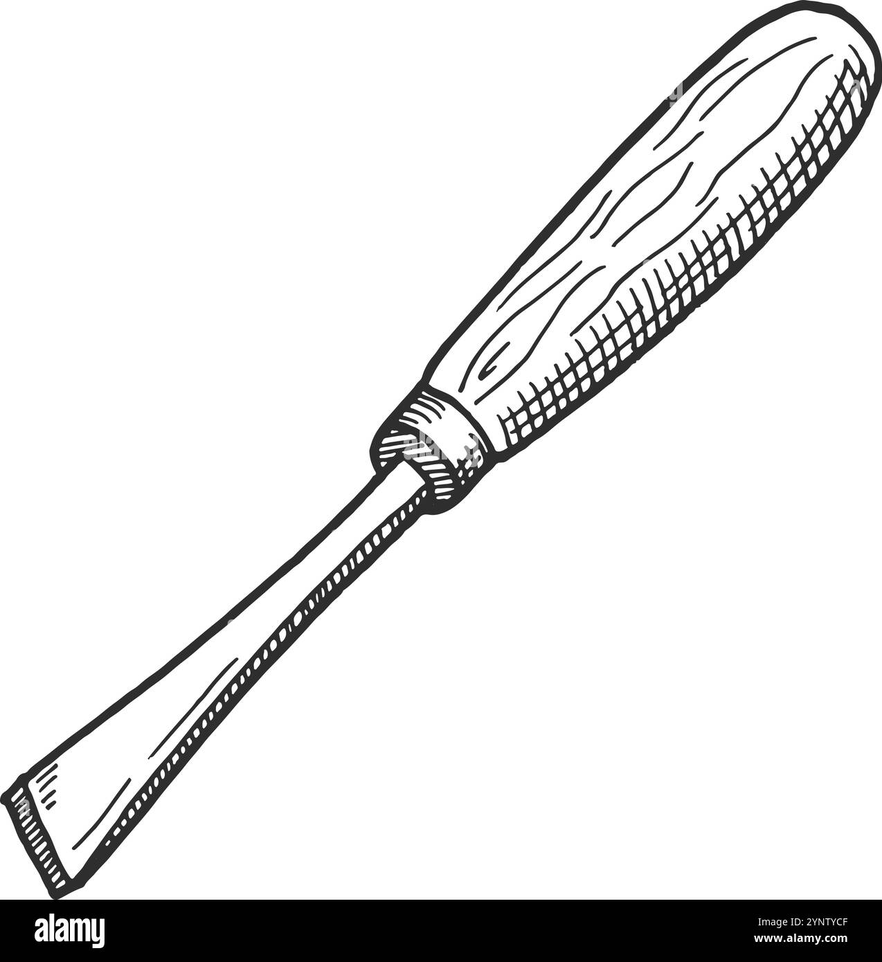 Chisel sketch. Carpenter tool. Hand drawn craft Stock Vector Image ...