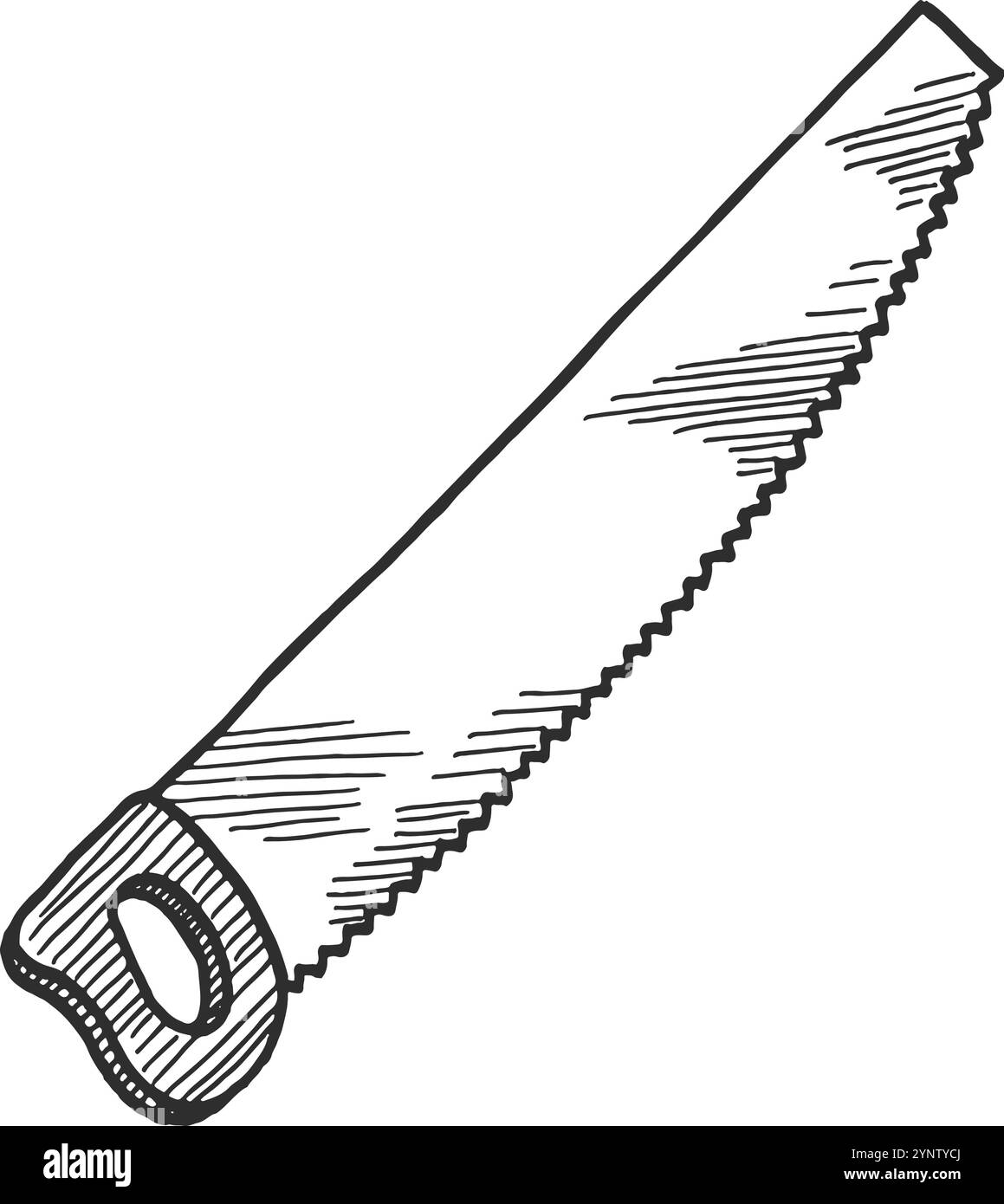 Hand saw sketch. Carpenter tool. Lumberjack blade Stock Vector Image ...