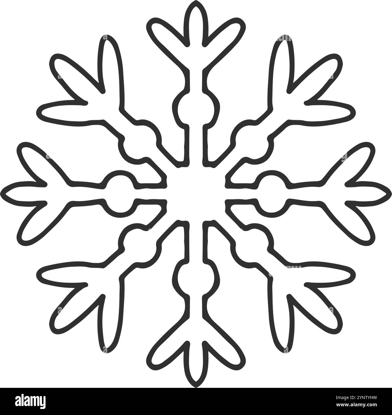 Snowflake line icon. Winter cold season symbol Stock Vector Image & Art ...