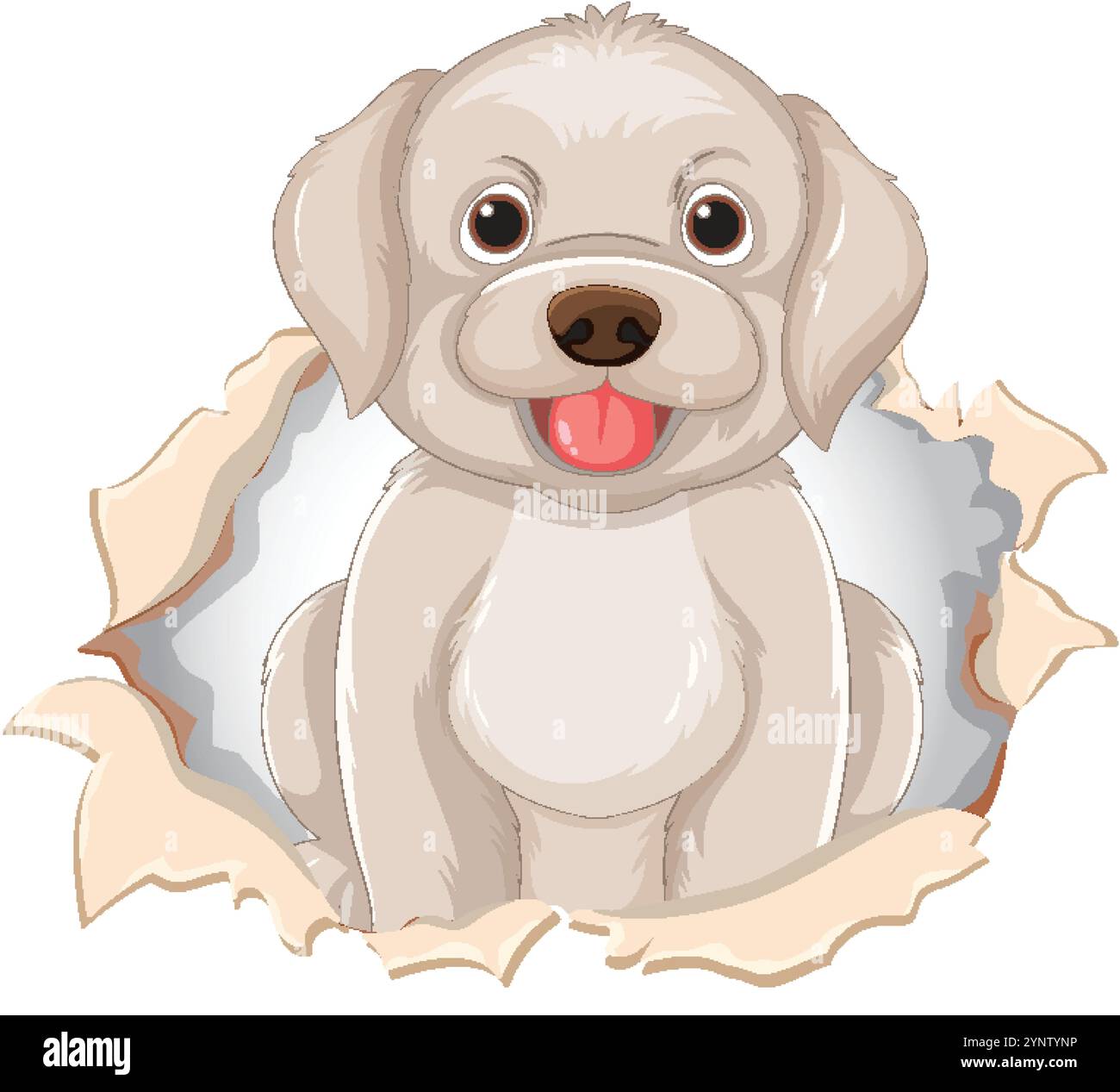 Adorable puppy breaking through torn paper Stock Vector Image & Art - Alamy