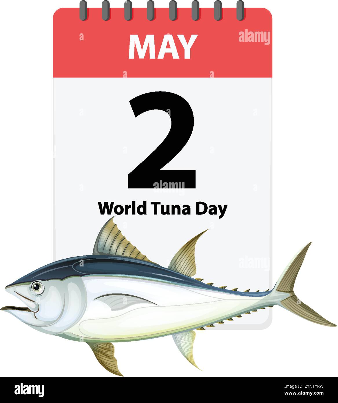 Calendar page with a tuna fish illustration Stock Vector Image & Art ...