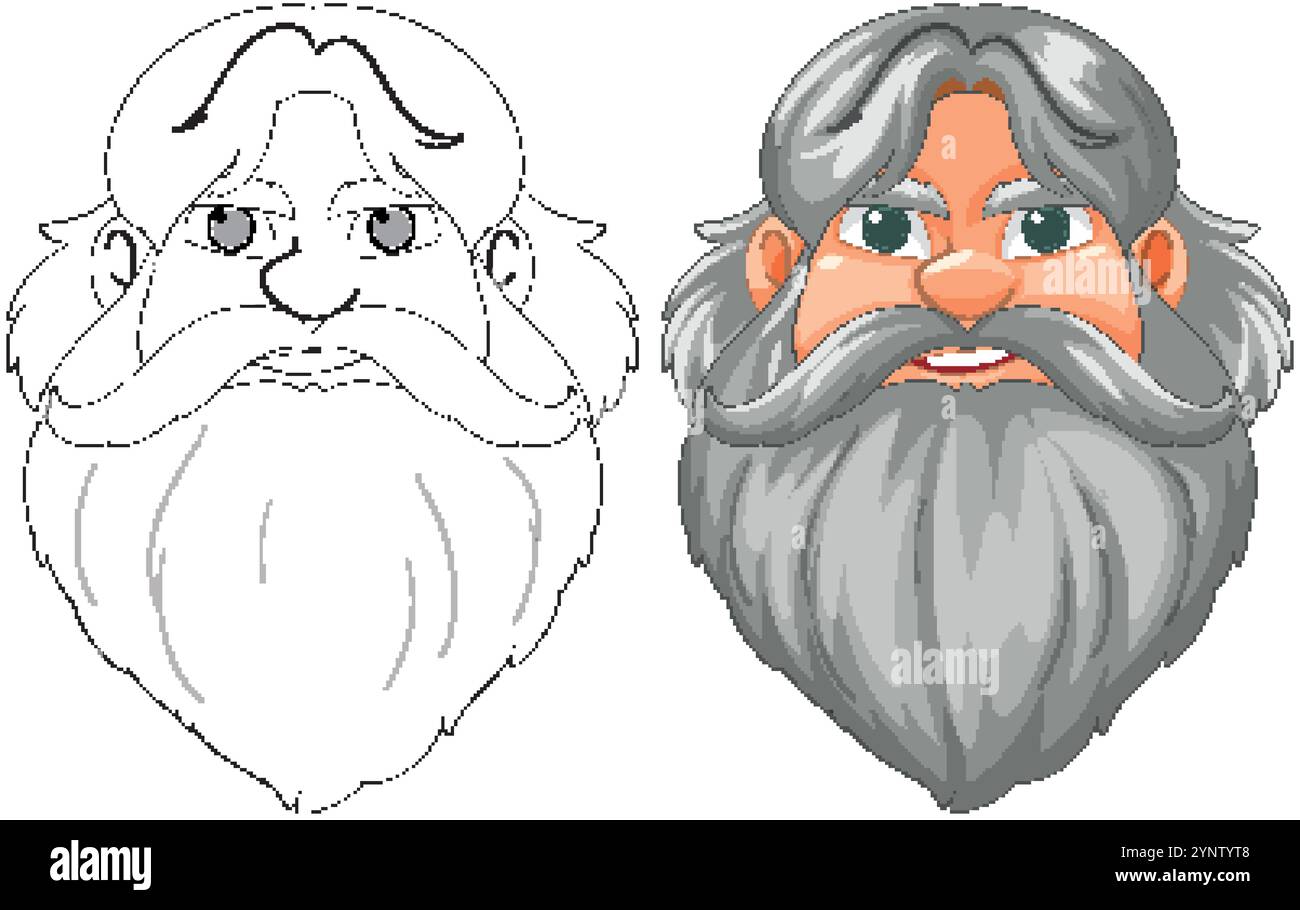 Vector art of a bearded warrior face Stock Vector Image & Art - Alamy