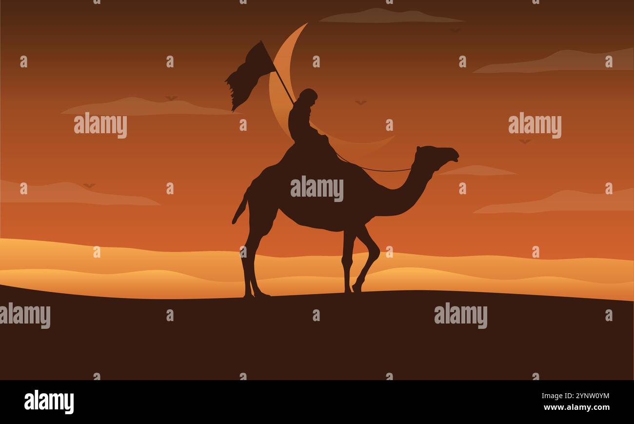 Muslim warrior in the desert illustration Stock Vector Image & Art - Alamy