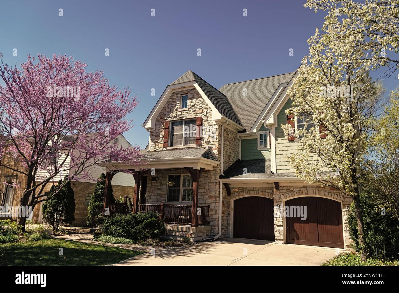 residential building suburban house architecture in neighborhood of ...