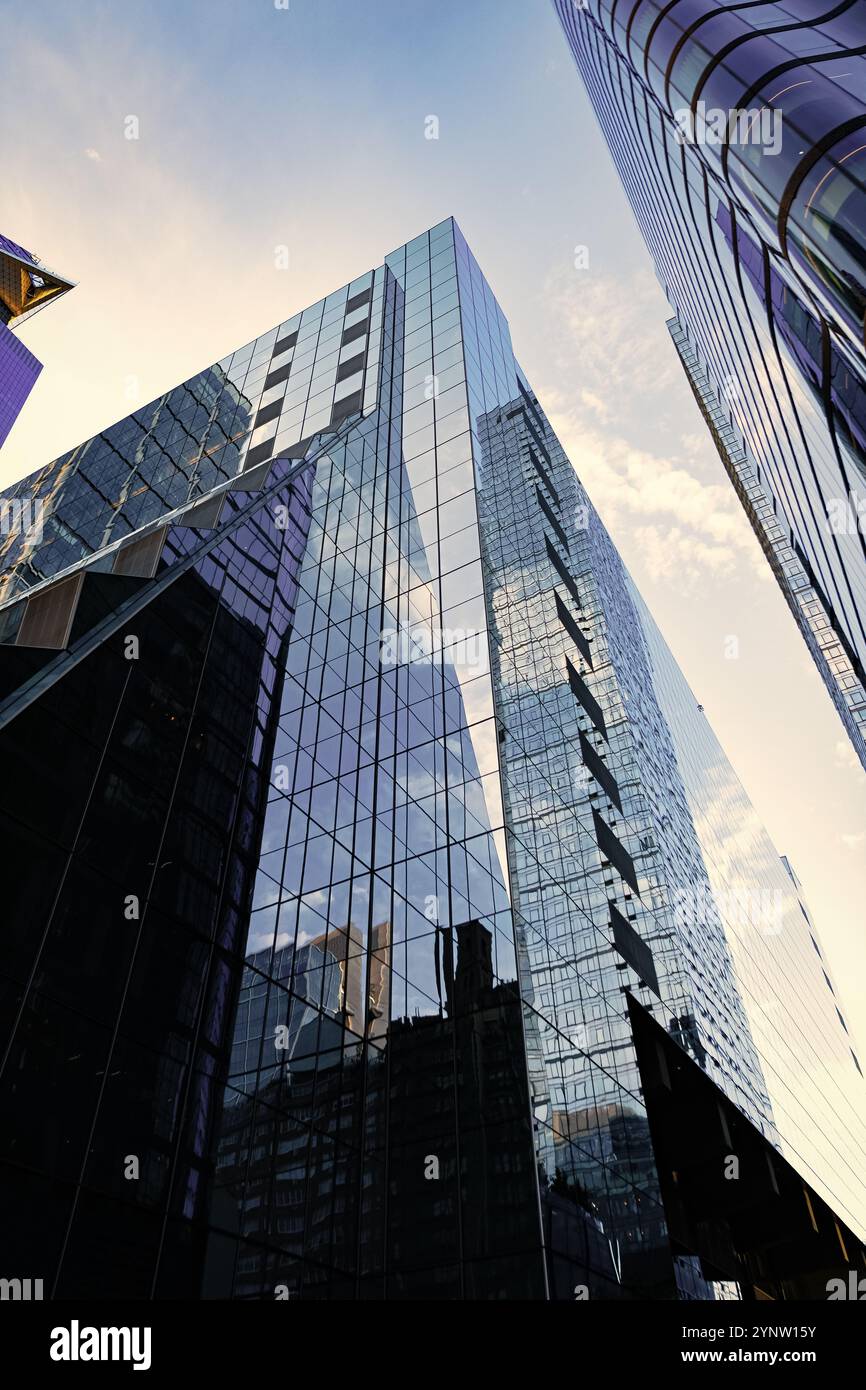 Skyscraper with glass. Modern glass building. Skyscraper in metropolis ...