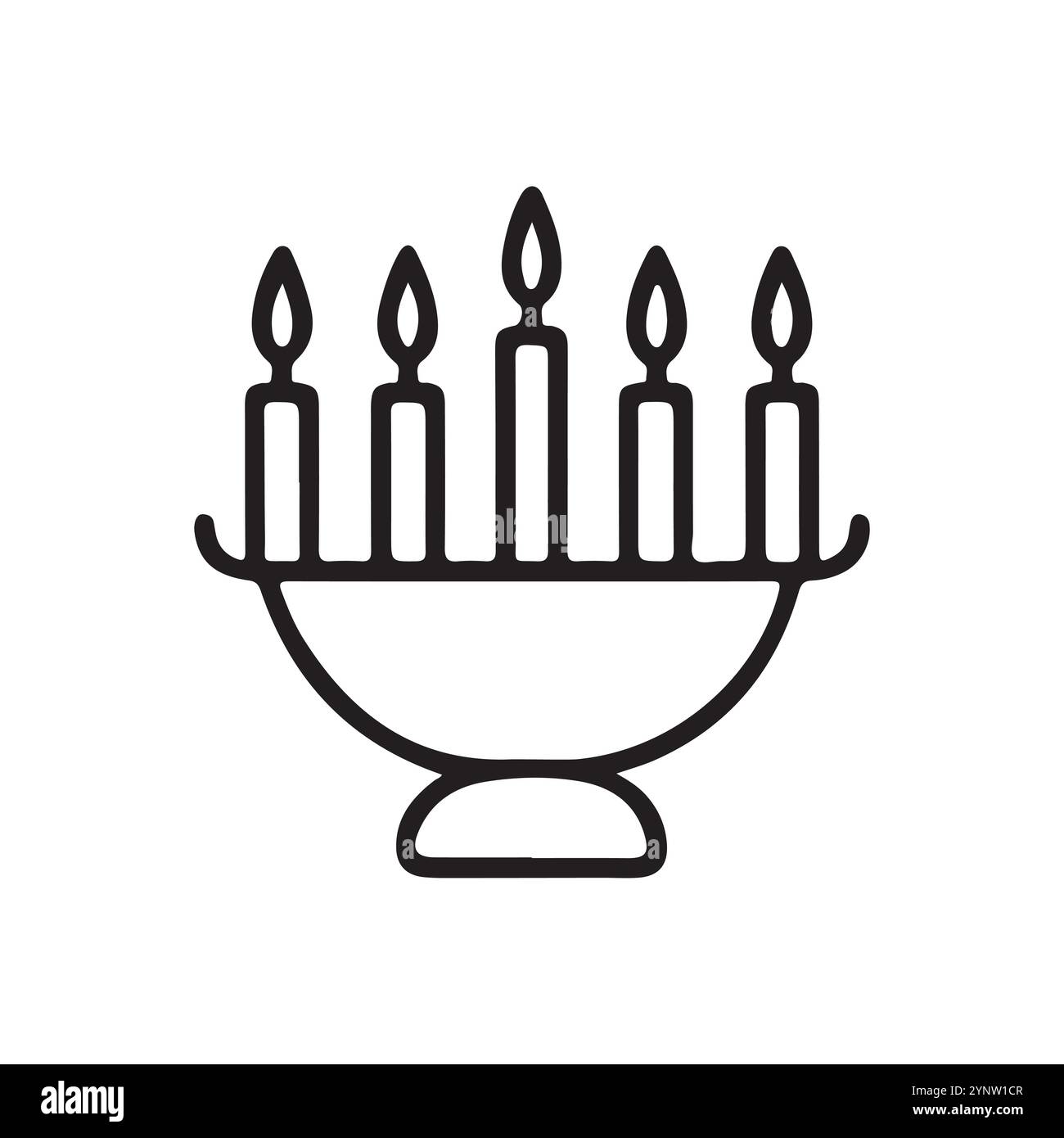 Single hand drawn traditional Kinara. background. Kwanzaa style ...