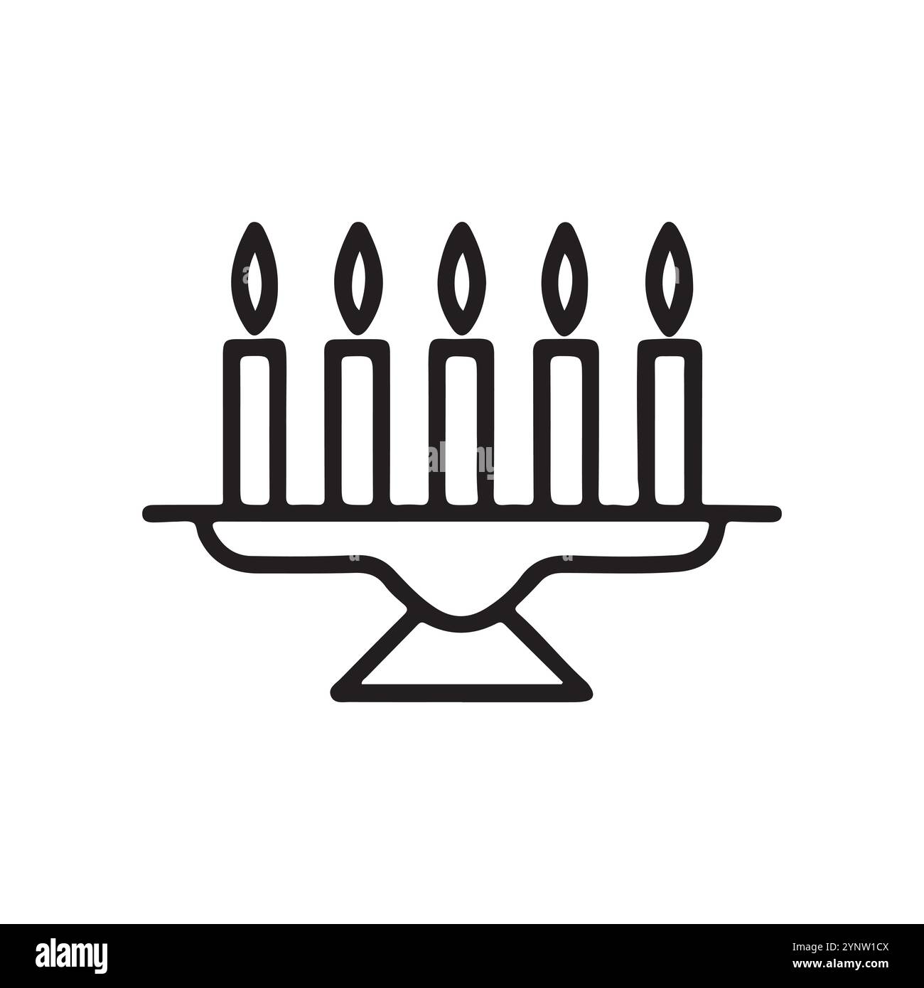 Single hand drawn traditional Kinara. background. Kwanzaa style ...