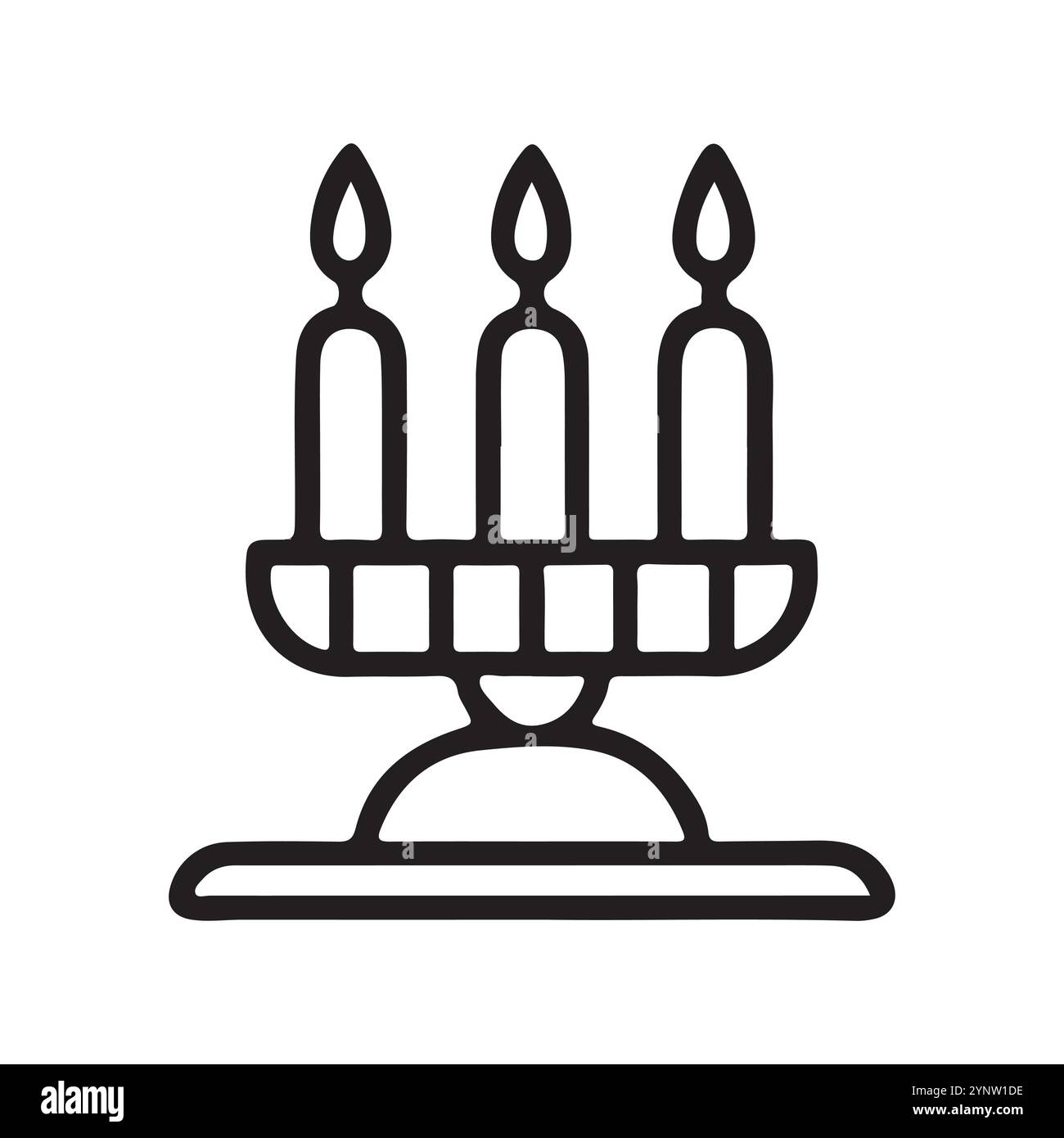 Single hand drawn traditional Kinara. background. Kwanzaa style ...