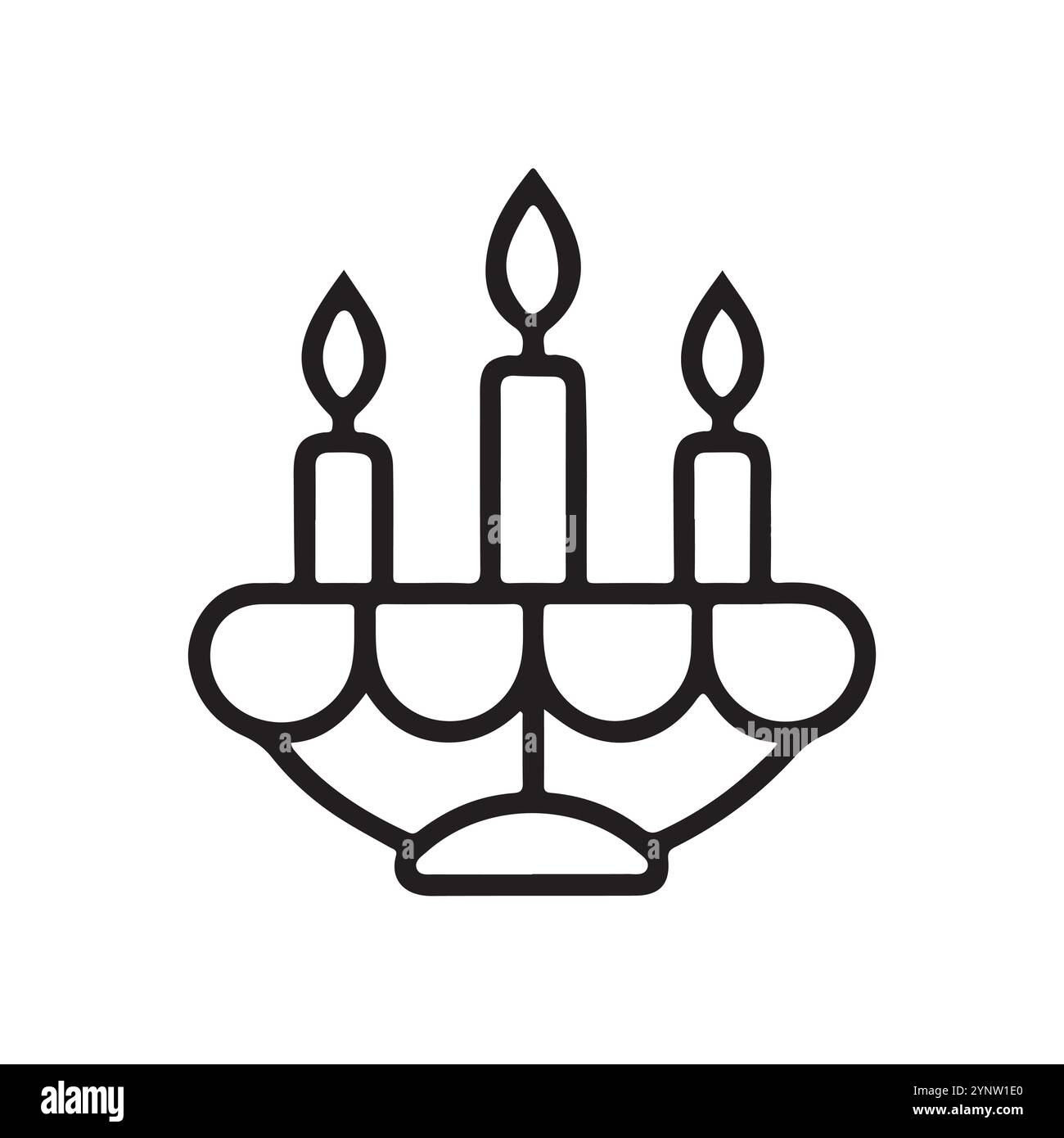 Single hand drawn traditional Kinara. background. Kwanzaa style ...