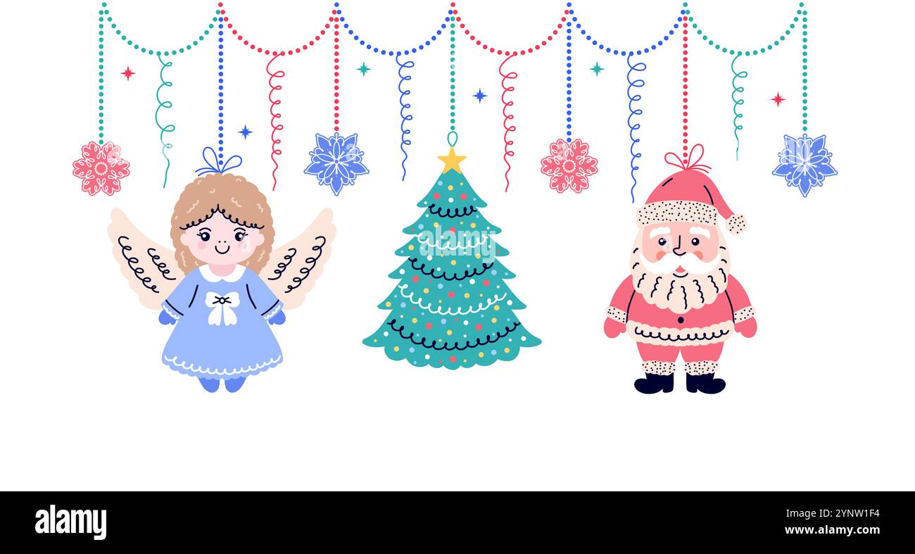 Christmas doodle angel Stock Vector Images - Alamy