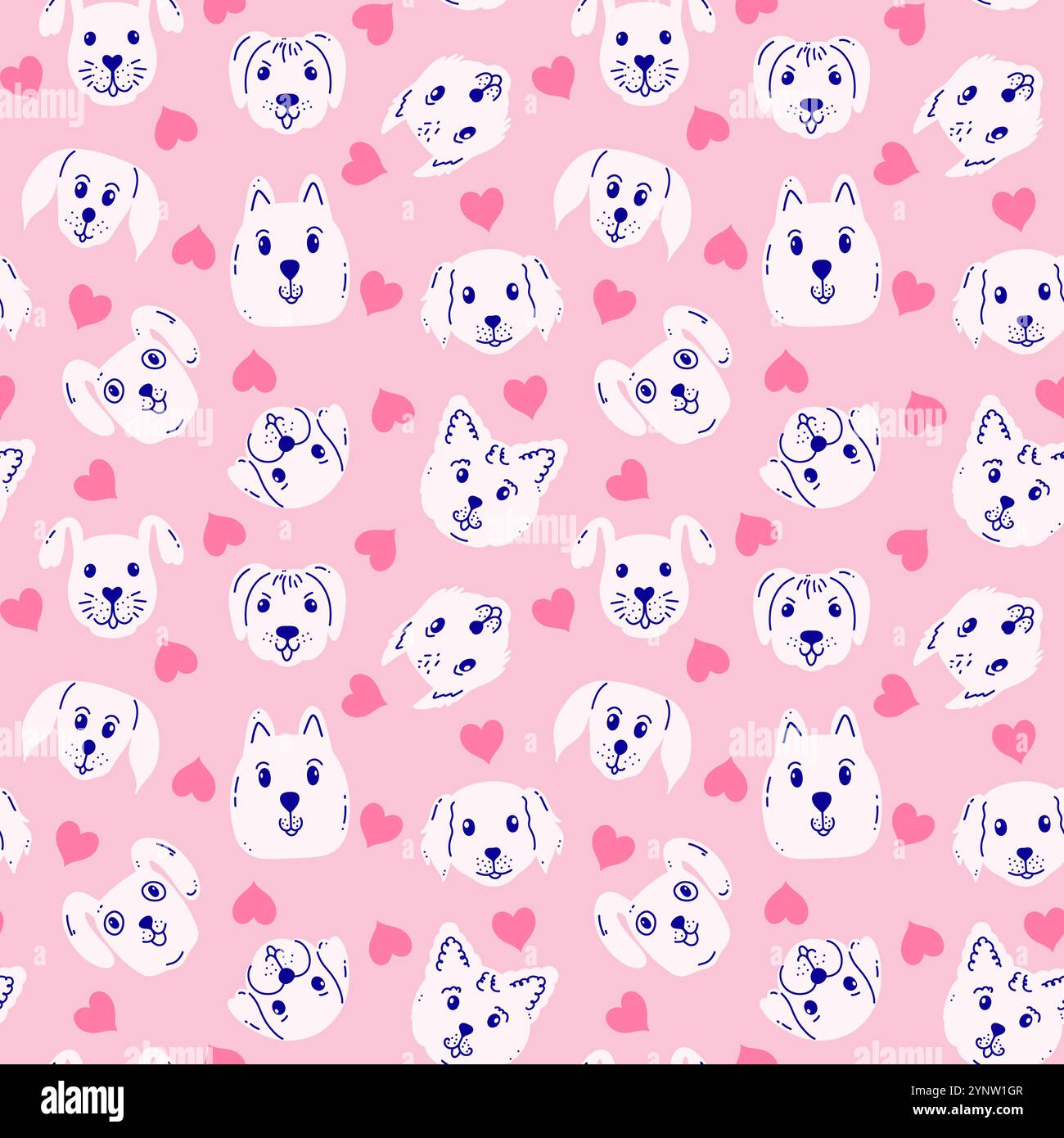 Seamless pattern dog faces Stock Vector Images - Alamy