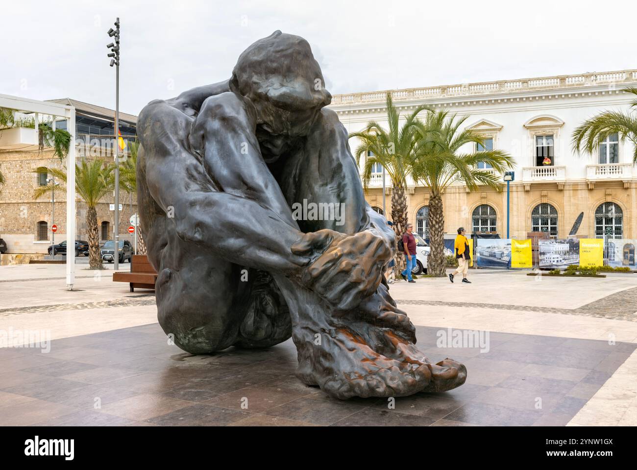 El Zulo bronze sculpture at the Port, Cartagena, Spain Stock Photo - Alamy
