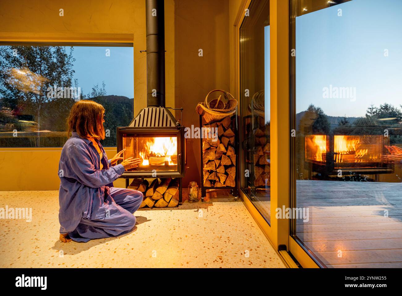 Warm Hearth Moment Stock Photo - Alamy