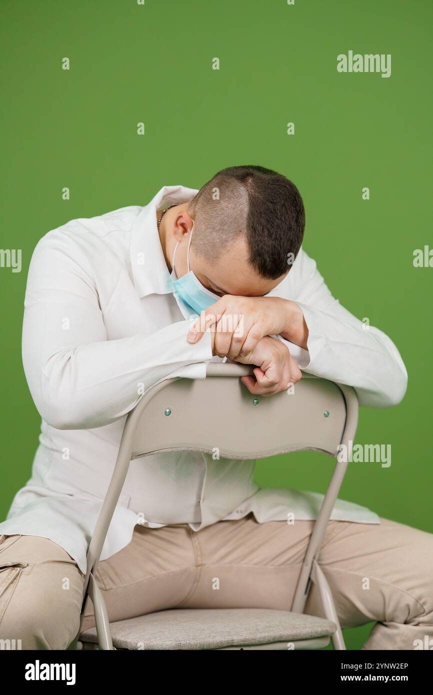Exhausted Medic Taking a Break Amidst the Pandemic Struggles Stock ...