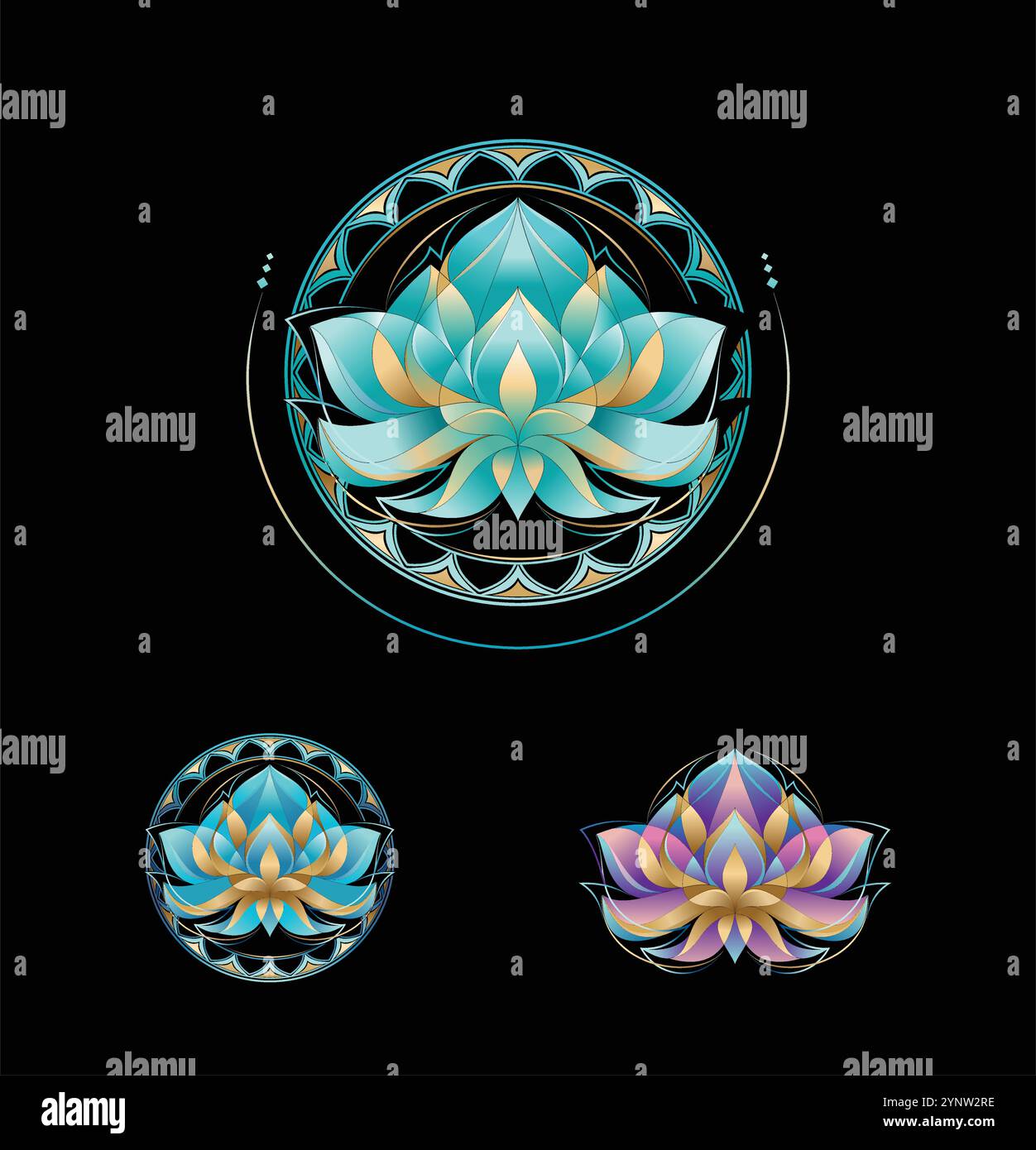 Gold lotus flower mandala Stock Vector Images - Alamy