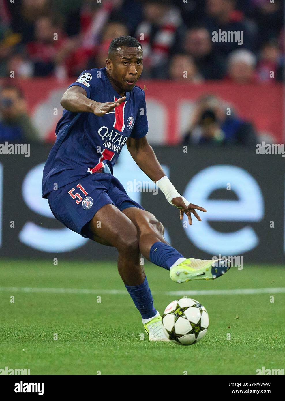 Munich, Germany. 26th Nov, 2024. Willian Pacho, PSG 51 in the League ...
