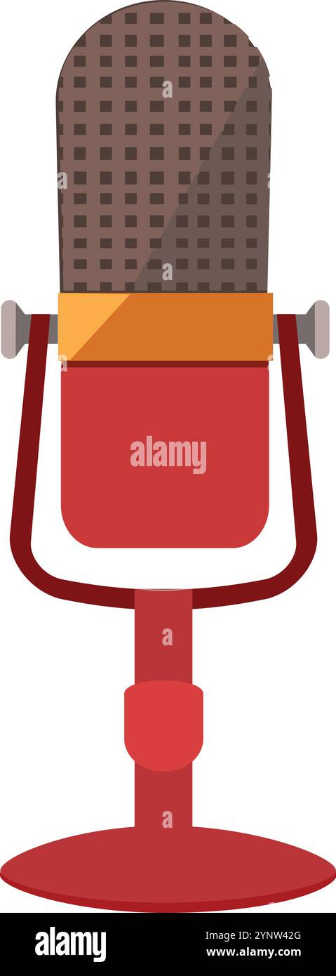 Microphone isolated red Stock Vector Images - Alamy