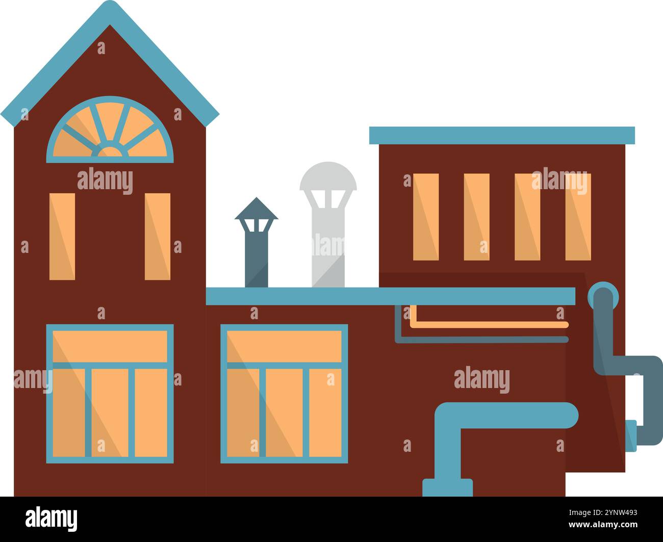 Old chimney on retro Stock Vector Images - Alamy