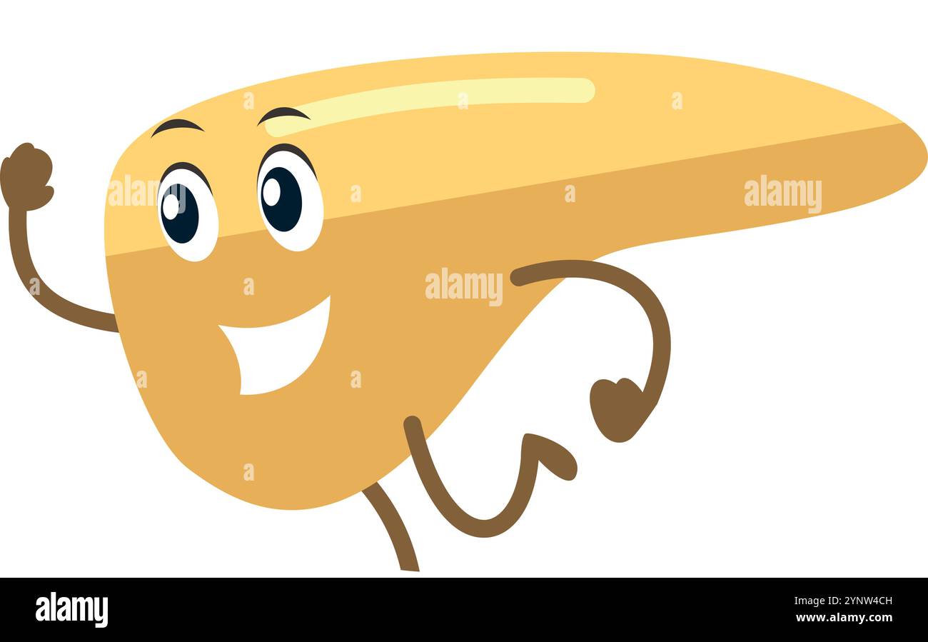 A cartoon character with a yellow body and a smiling face Stock Vector ...