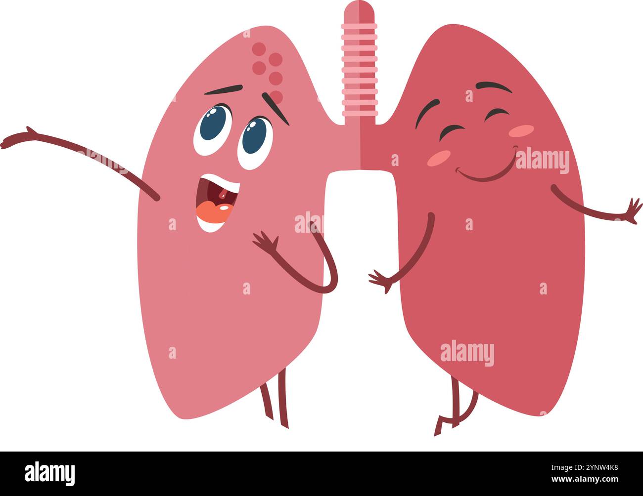 Two cartoon lungs are smiling and one is pointing Stock Vector Image ...