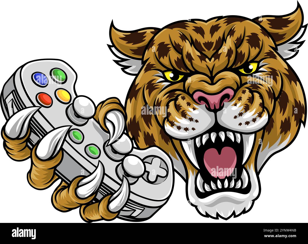Jaguar Leopard Cheetah Panther Gamer Mascot Stock Vector Image & Art ...