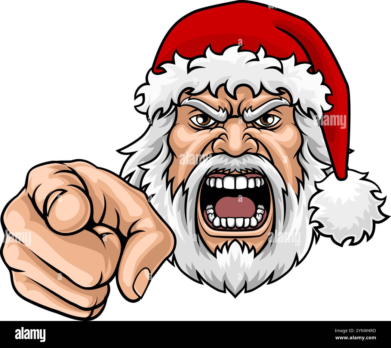Angry Santa Claus Father Christmas Cartoon Mascot Stock Vector Image ...
