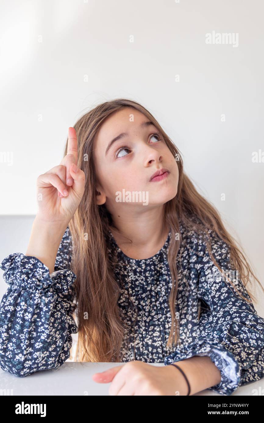 People emotions. Smiling happy good-looking girl giving advice Stock ...