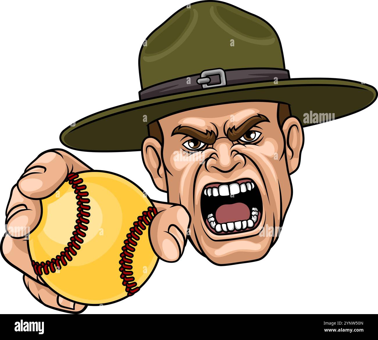 Drill Instructor Sergeant Bootcamp Softball Mascot Stock Vector Image ...