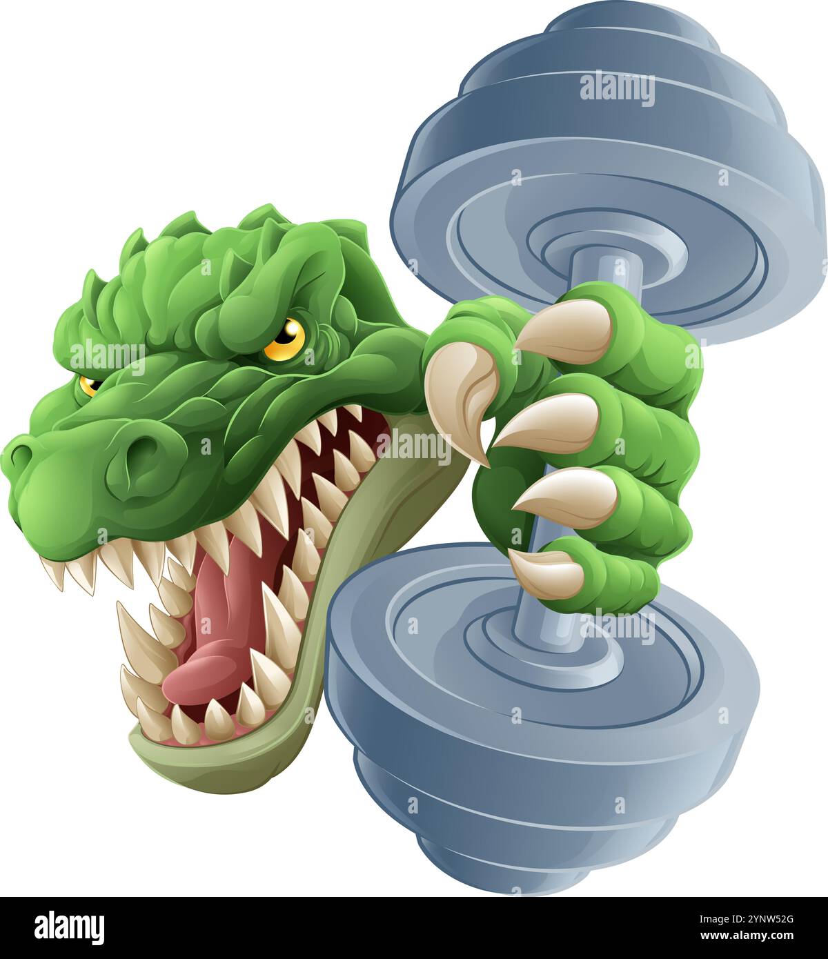 Crocodile Dinosaur Alligator Weight Lifting Mascot Stock Vector Image ...