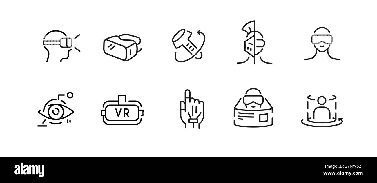 Virtual Reality Icons Set Stock Vector Image & Art - Alamy