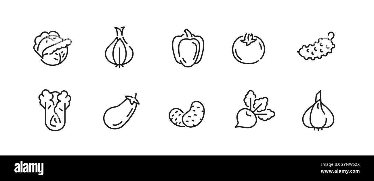 Vegetable Icons Set Stock Vector Image & Art - Alamy